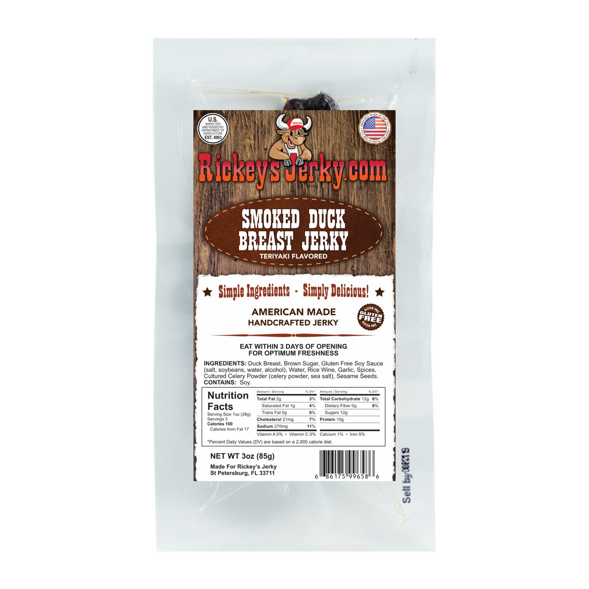 Smoked Duck Breast (Teriyaki) – Rickey's Jerky